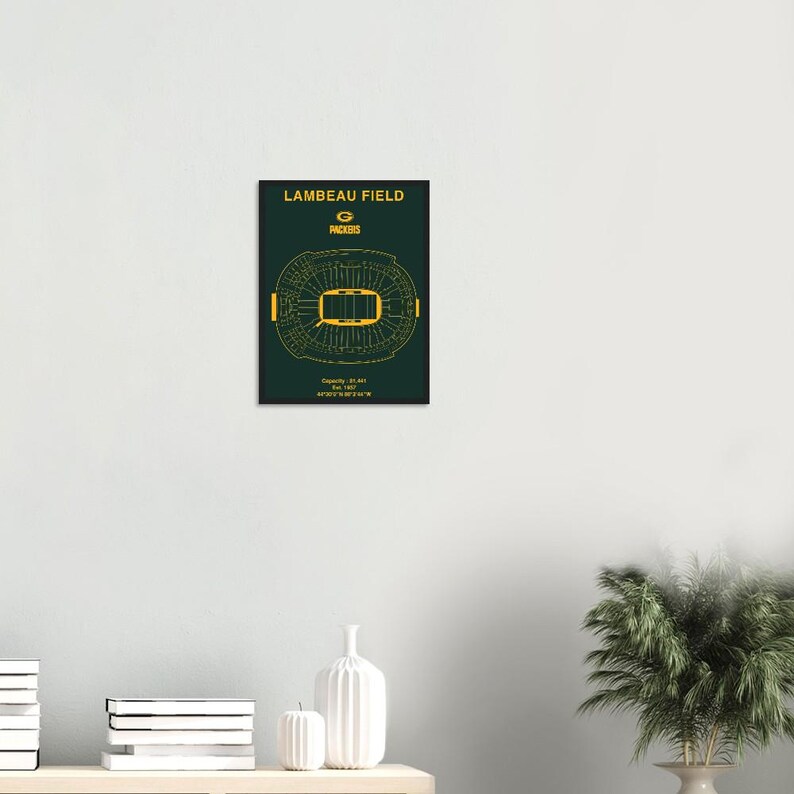 Lambeau Field Stadium Poster, Green Bay Packers NFL Framed Art - Etsy ...