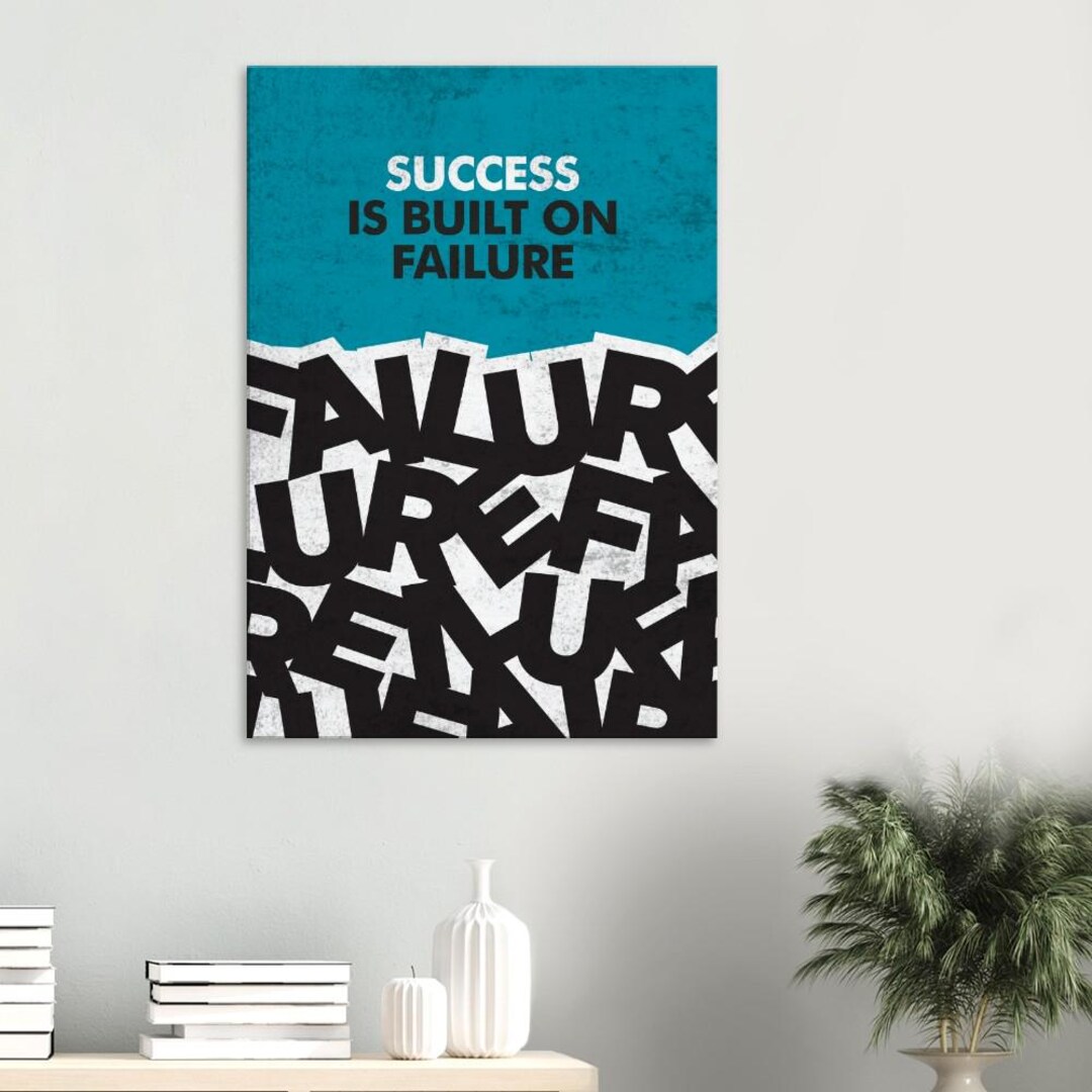 Success is Built on Failure Motivational Canvas Wall Art, Inspirational ...