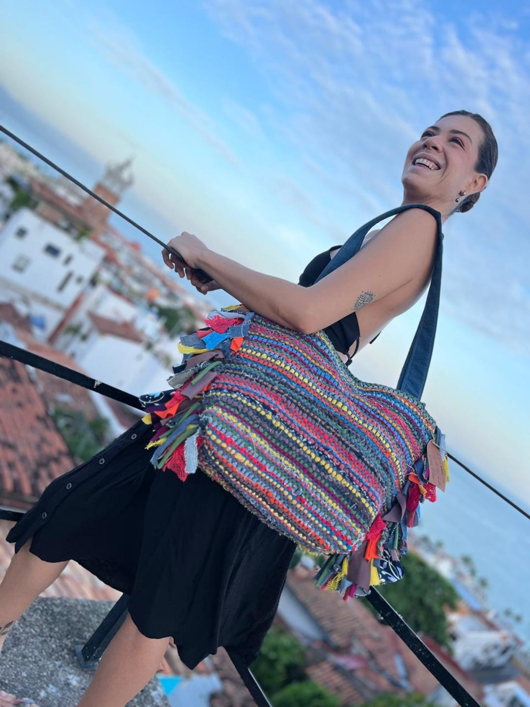 Tote Bag Made From Upcycled Textiles, Upholstery Scraps Interiors. Boho ...