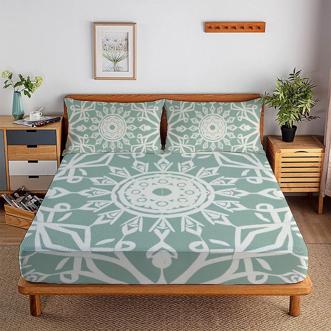 Hobo Sheet Set Mandala Pattern, Hypoallergenic Fitted Sheet Flat Sheet ...
