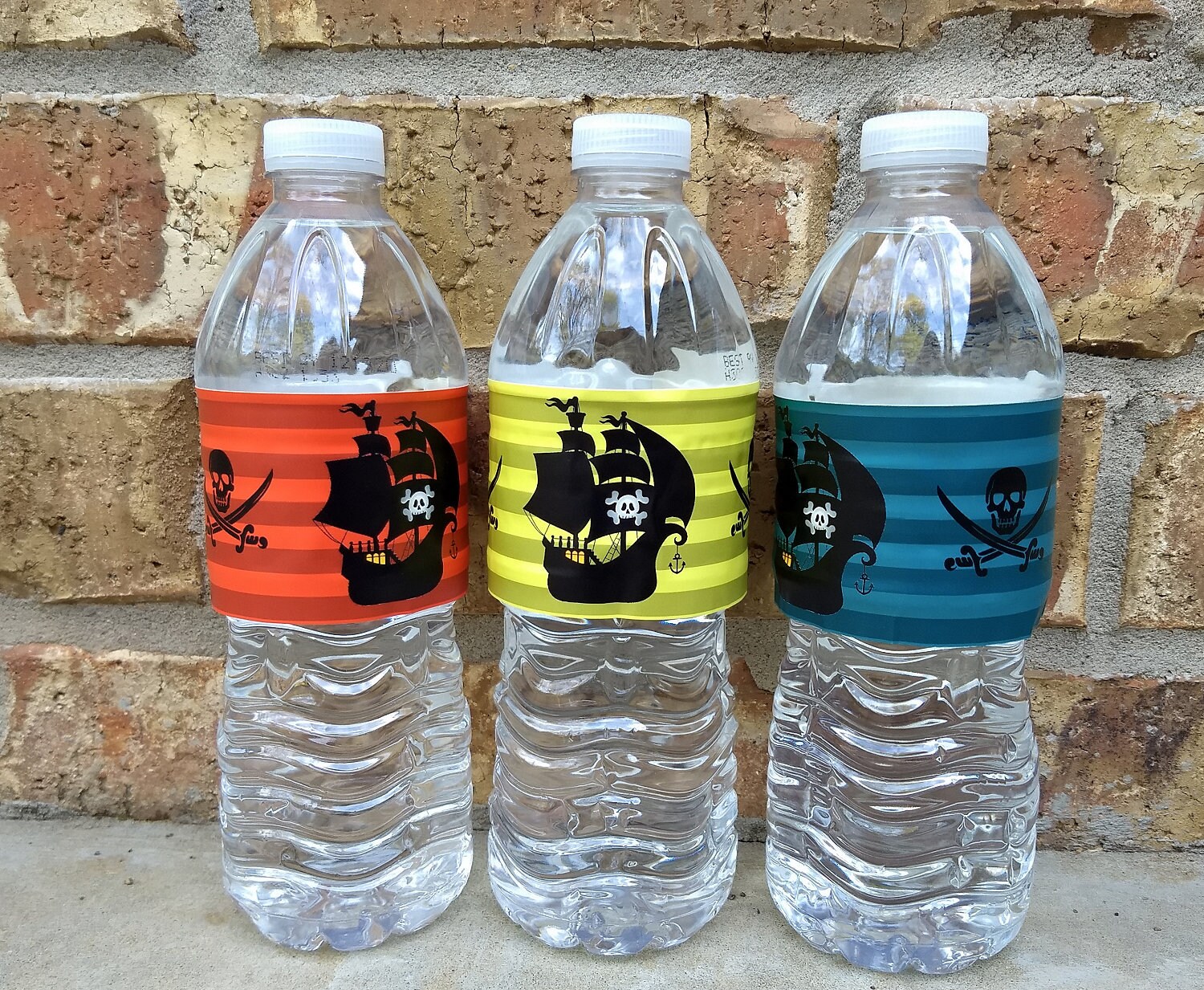 Pirate Vinyl Birthday Party or Travel Water Bottle Labels (sets of 5 ...