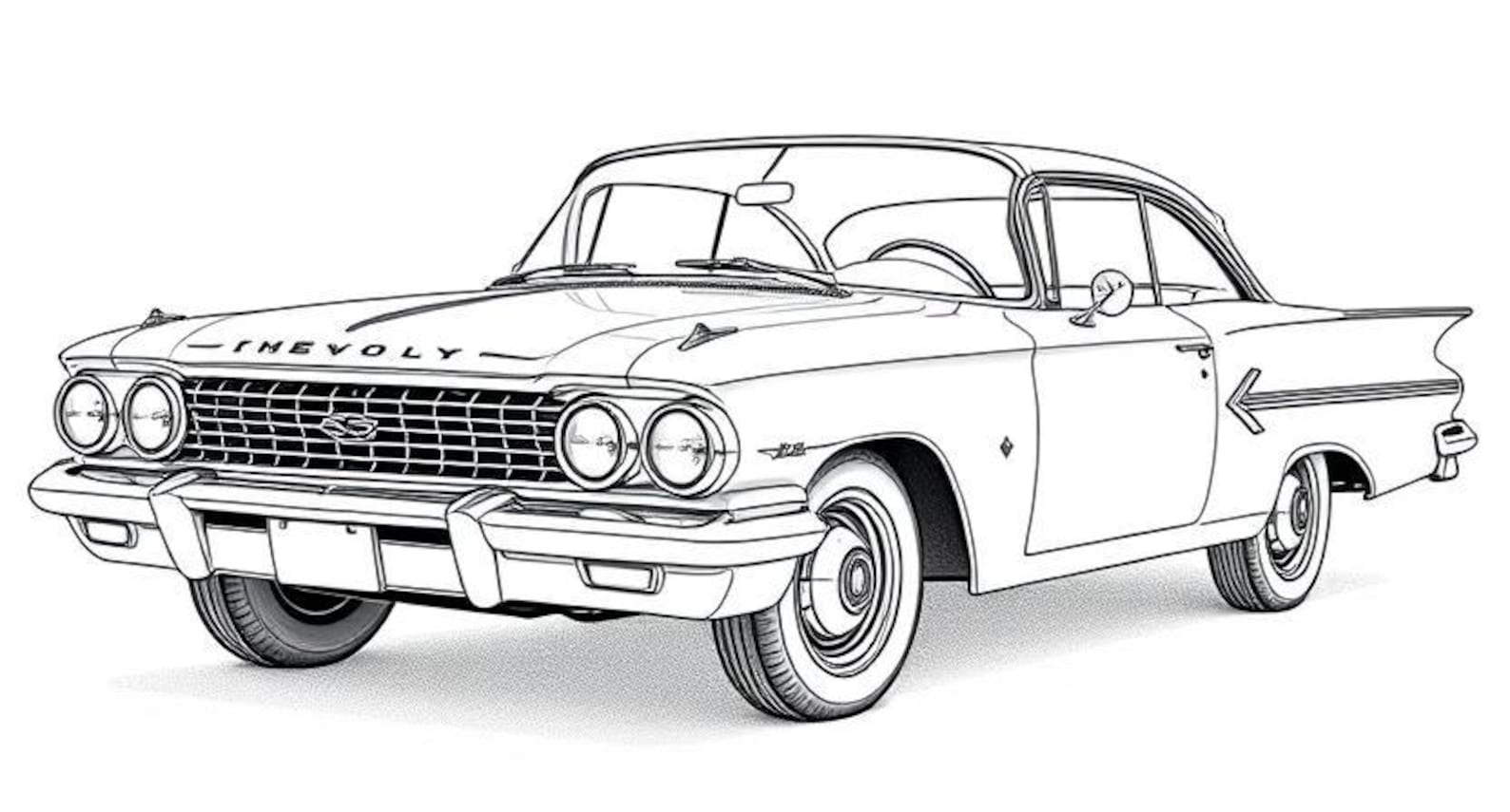 Classic Cars Coloring Pages: 40 Printable Art Designs (digital Download ...