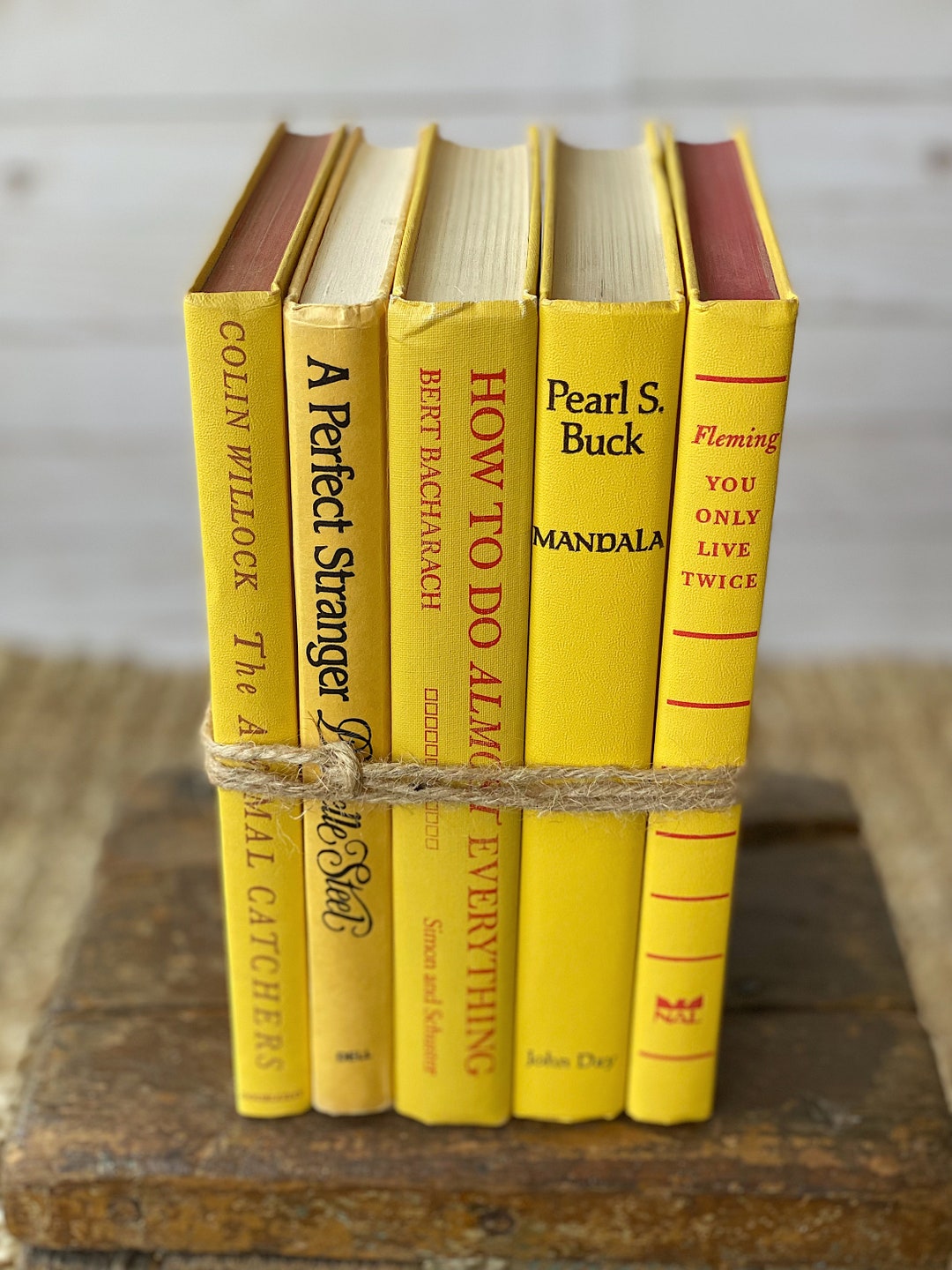 Vintage Yellow Books, Yellow Book Stack, Yellow Books, Book Decor ...