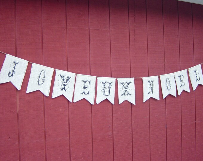 Joyeux Noel Burlap Banner - Etsy