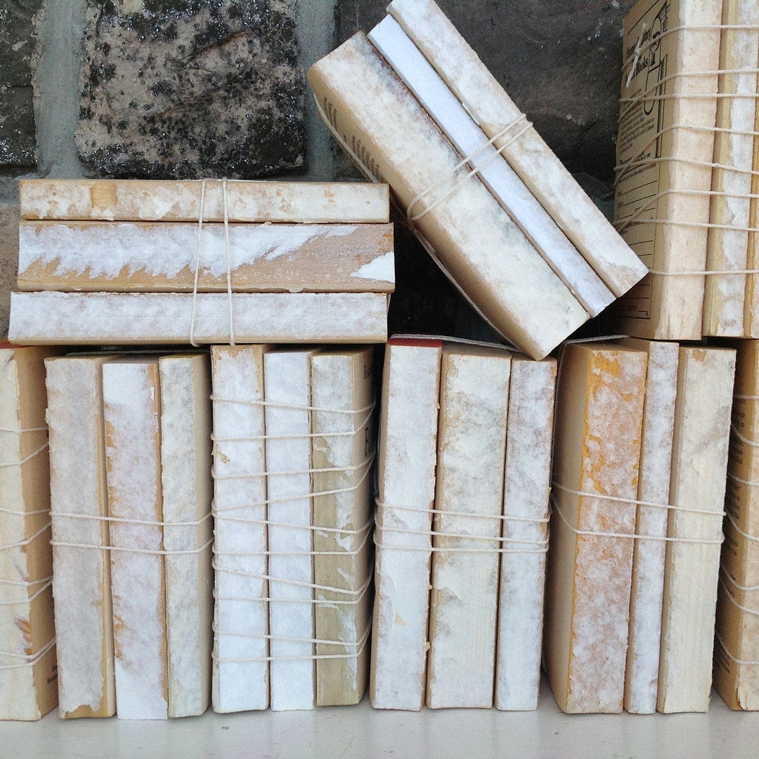 Farmhouse Book Decor, Bookshelf Decor, Vintage Book Stack, Vintage Book ...