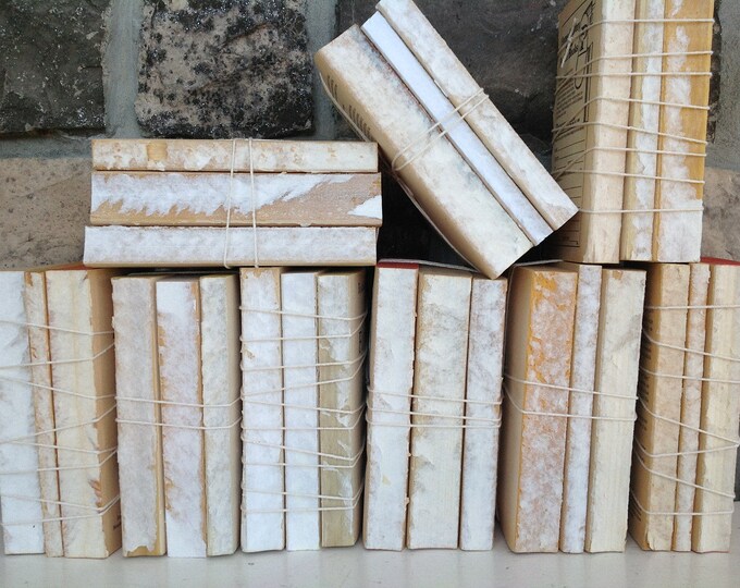 Farmhouse Book Decor Bookshelf Decor Vintage Book Stack - Etsy