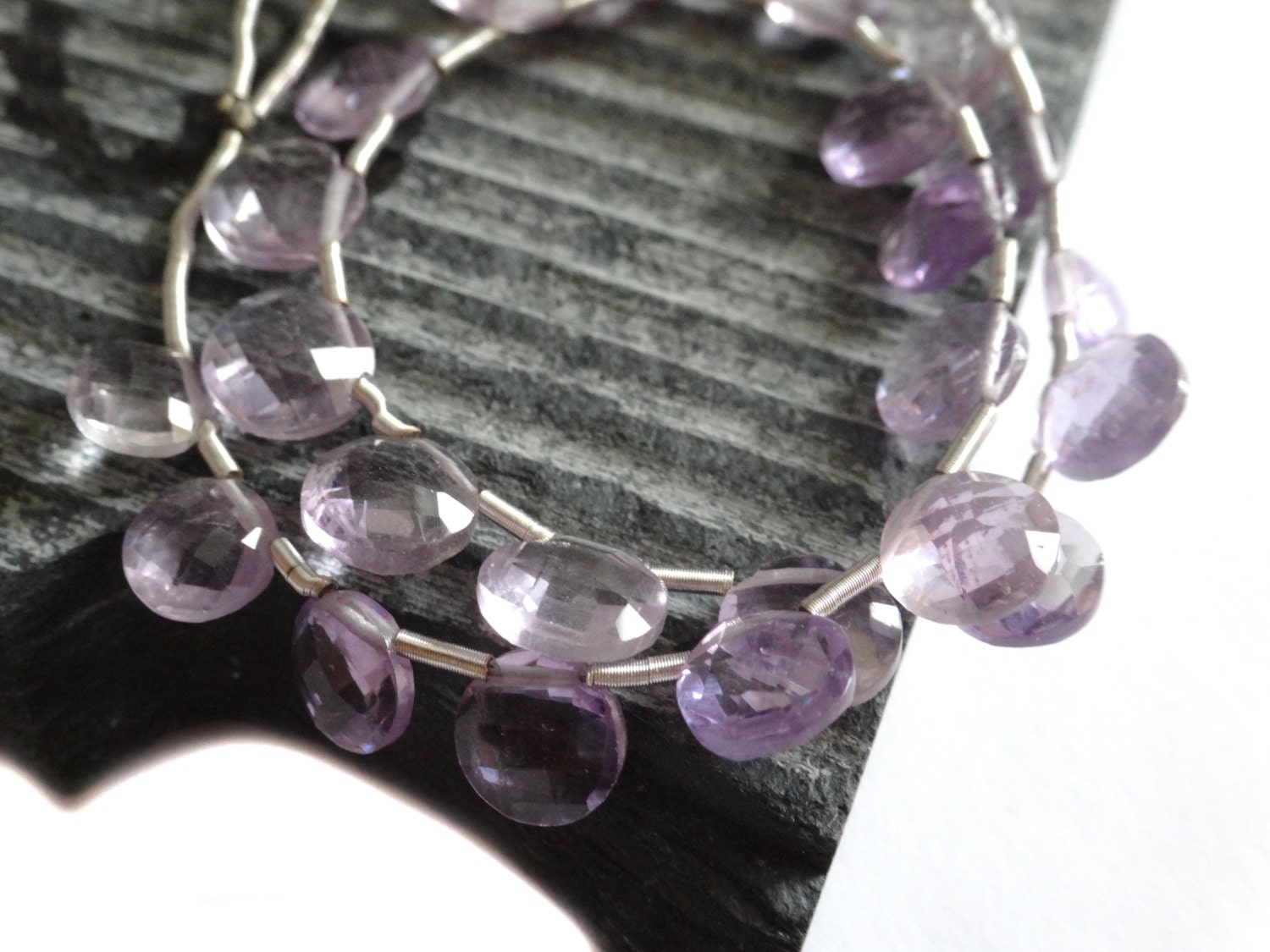 Amethyst Coins Tiny Faceted Amethyst Bead FULL STRAND Approx - Etsy.de