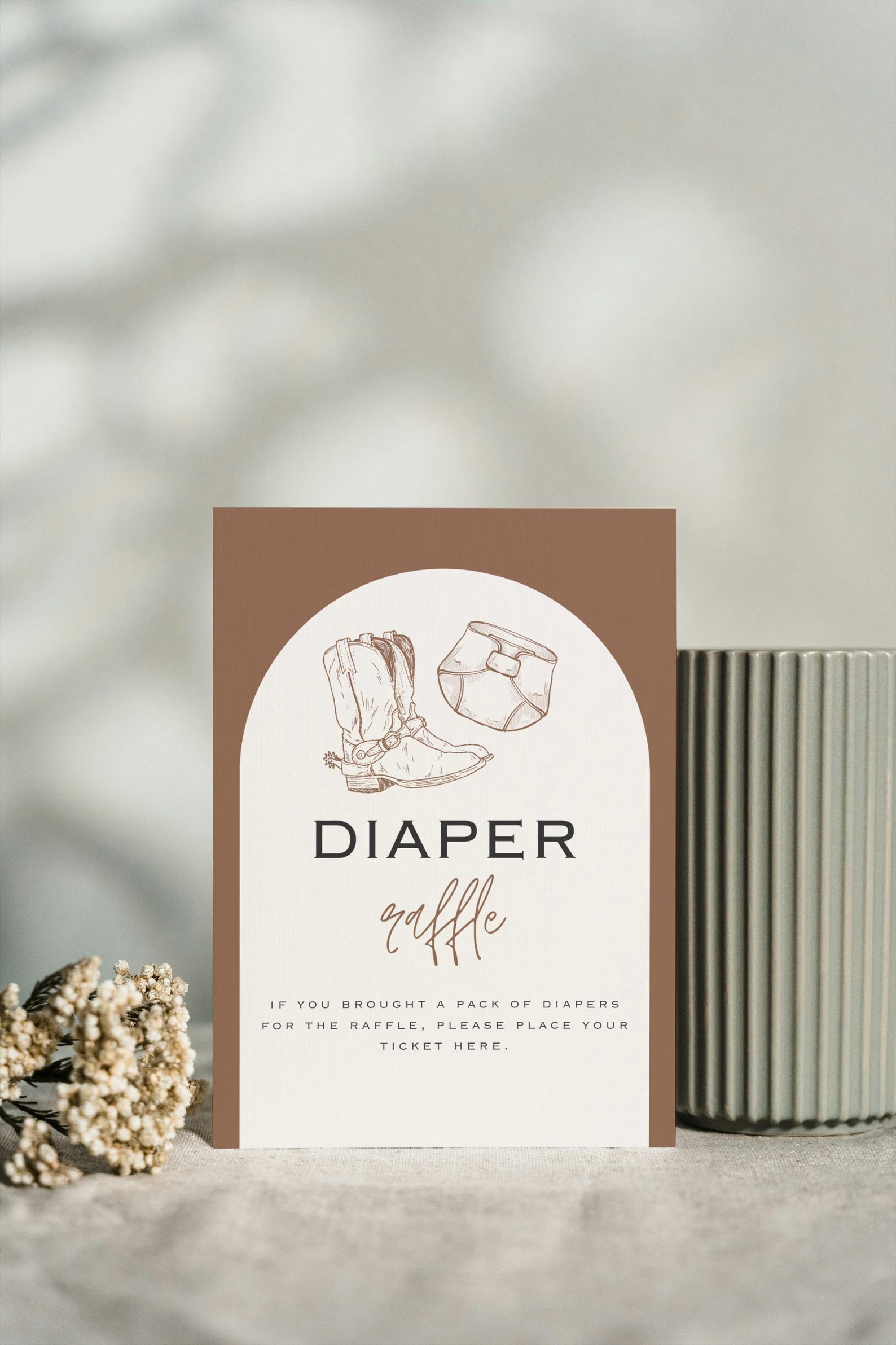 Cowboy Diaper Raffle Sign Template, Cowboy Baby Shower Games, A Little ...