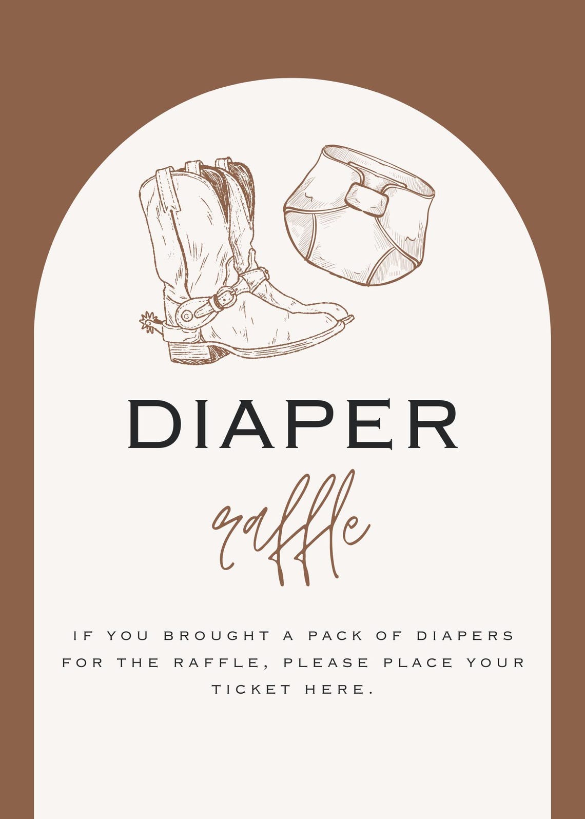 Cowboy Diaper Raffle Sign Template, Cowboy Baby Shower Games, A Little ...