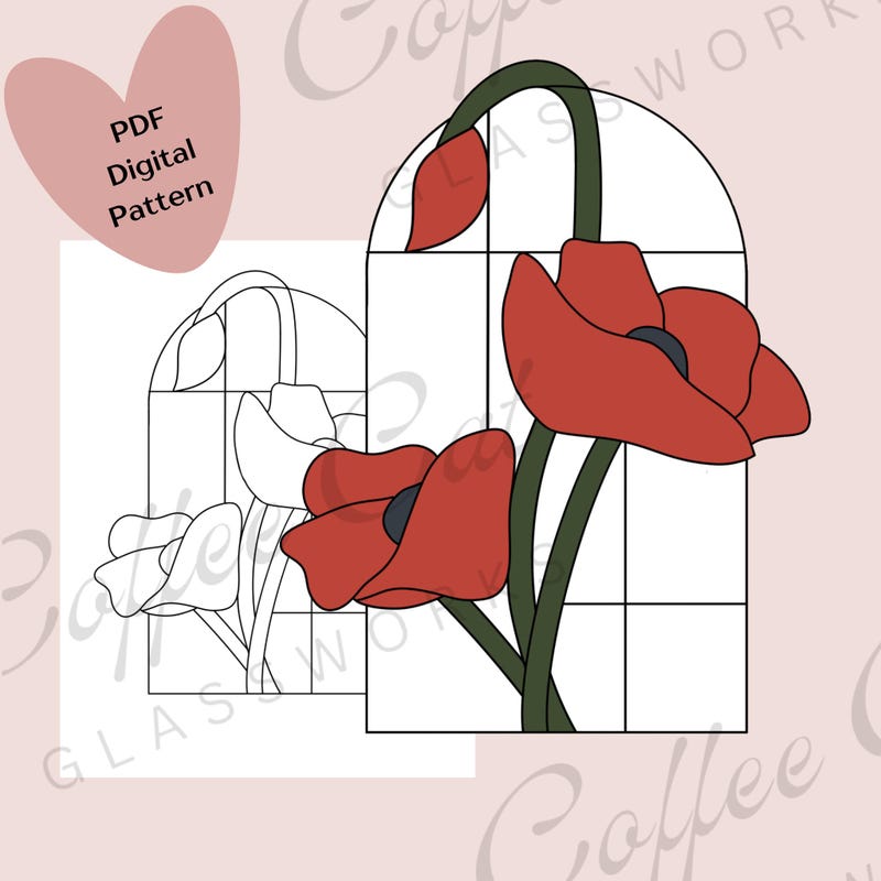 Stained Glass Poppy - Etsy