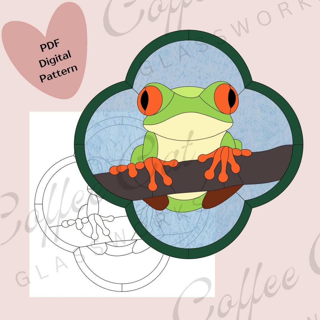 Tree Frog Stained Glass Pattern — Digital Download || Rainforest ...