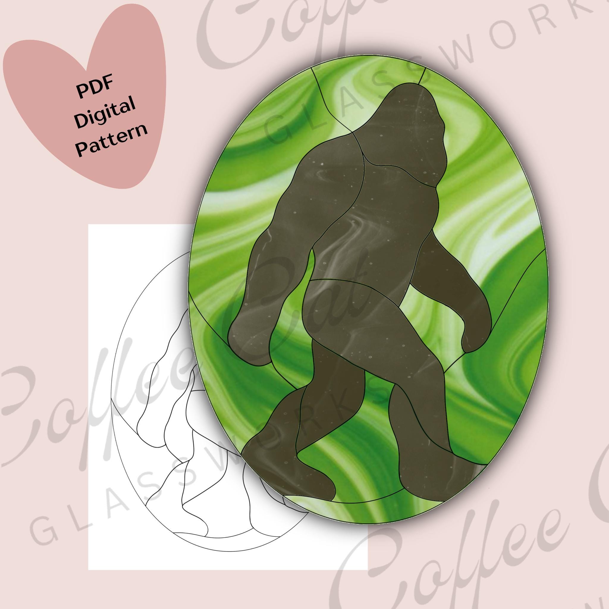 Bigfoot Sasquatch Stained Glass Pattern: Digital Download (PDF, SVG ...