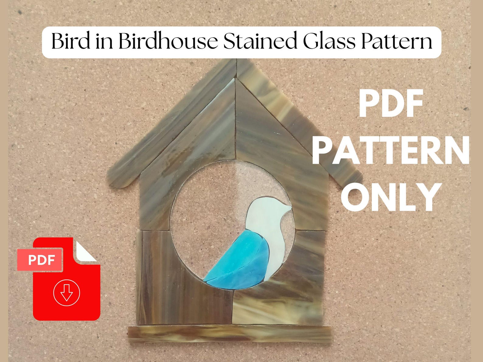 Birdhouse Stained Glass Pattern PDF Digital File | Stained Glass Bird ...