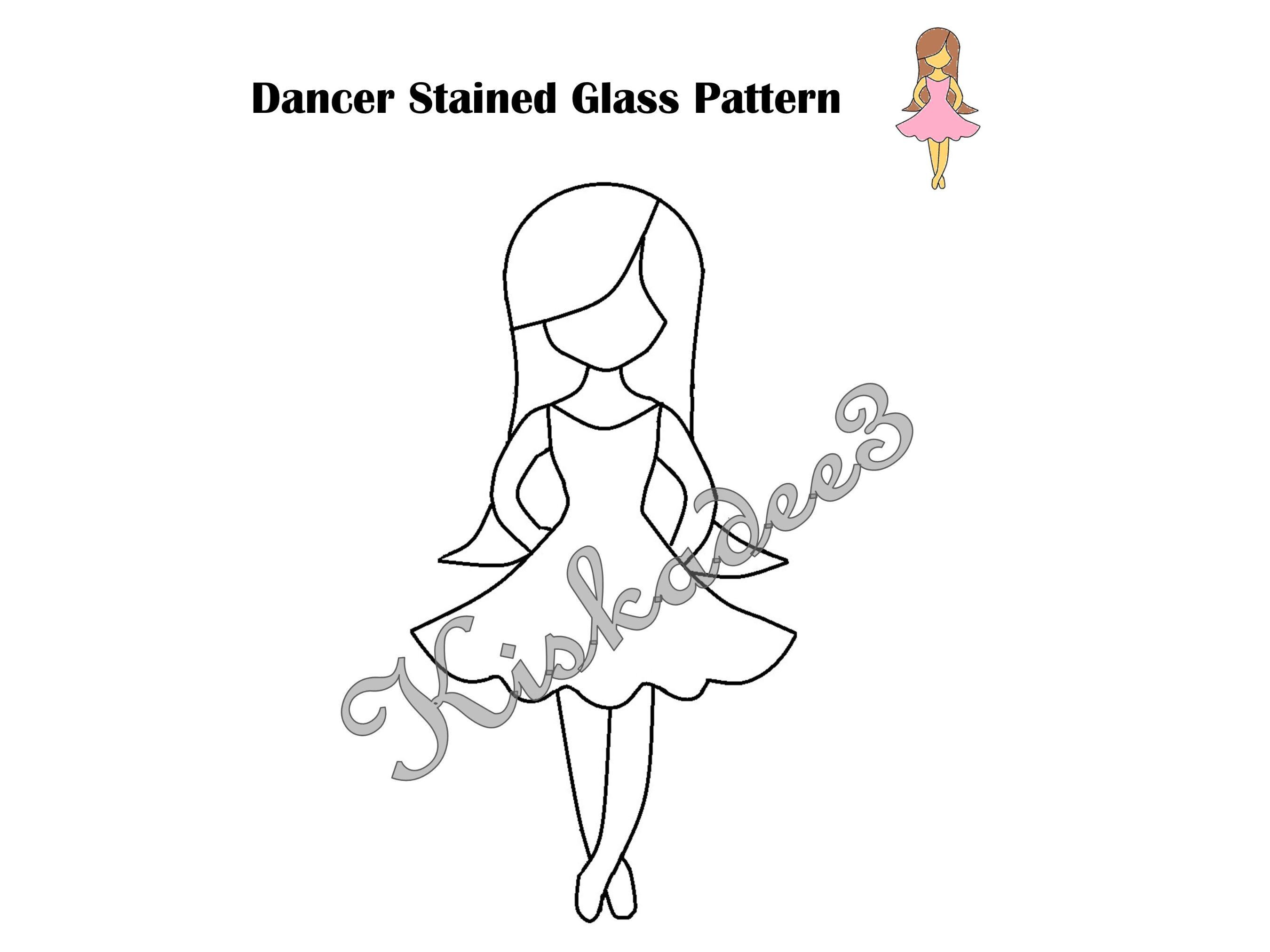 Dancer Stained Glass Pattern PDF Digital File | Stained Glass Dancer ...