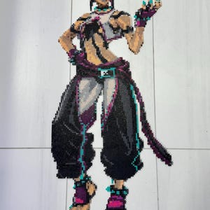 Juri Han Perler Wall Art | Street Figher Handmade Pixel Art - Etsy