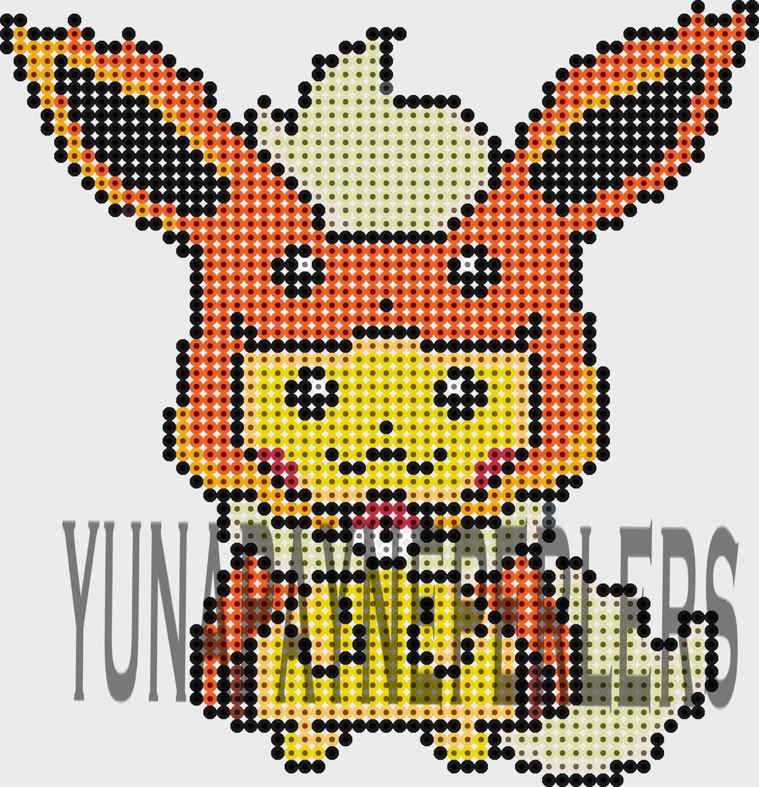 Pikachu - Flareon Cosplay | Pokemon Perler Pattern - Digital File - Etsy
