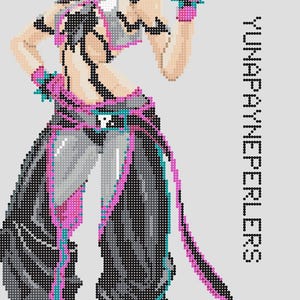 Juri Han Perler Wall Art | Street Figher Handmade Pixel Art - Etsy