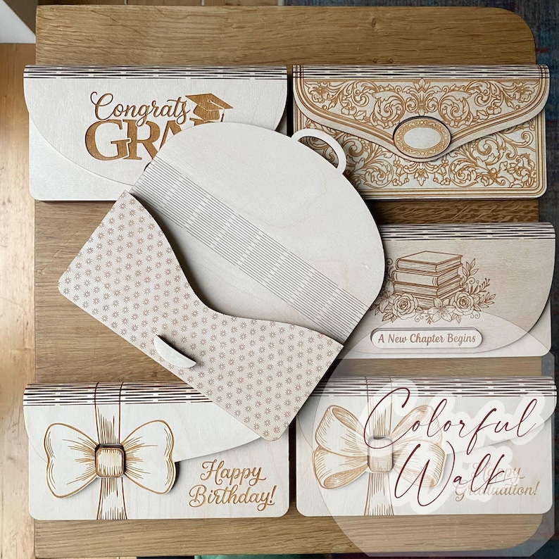 Graduation Money Box SVG Cut Files, Cash Envelopes 6 Bundle, Graduate ...