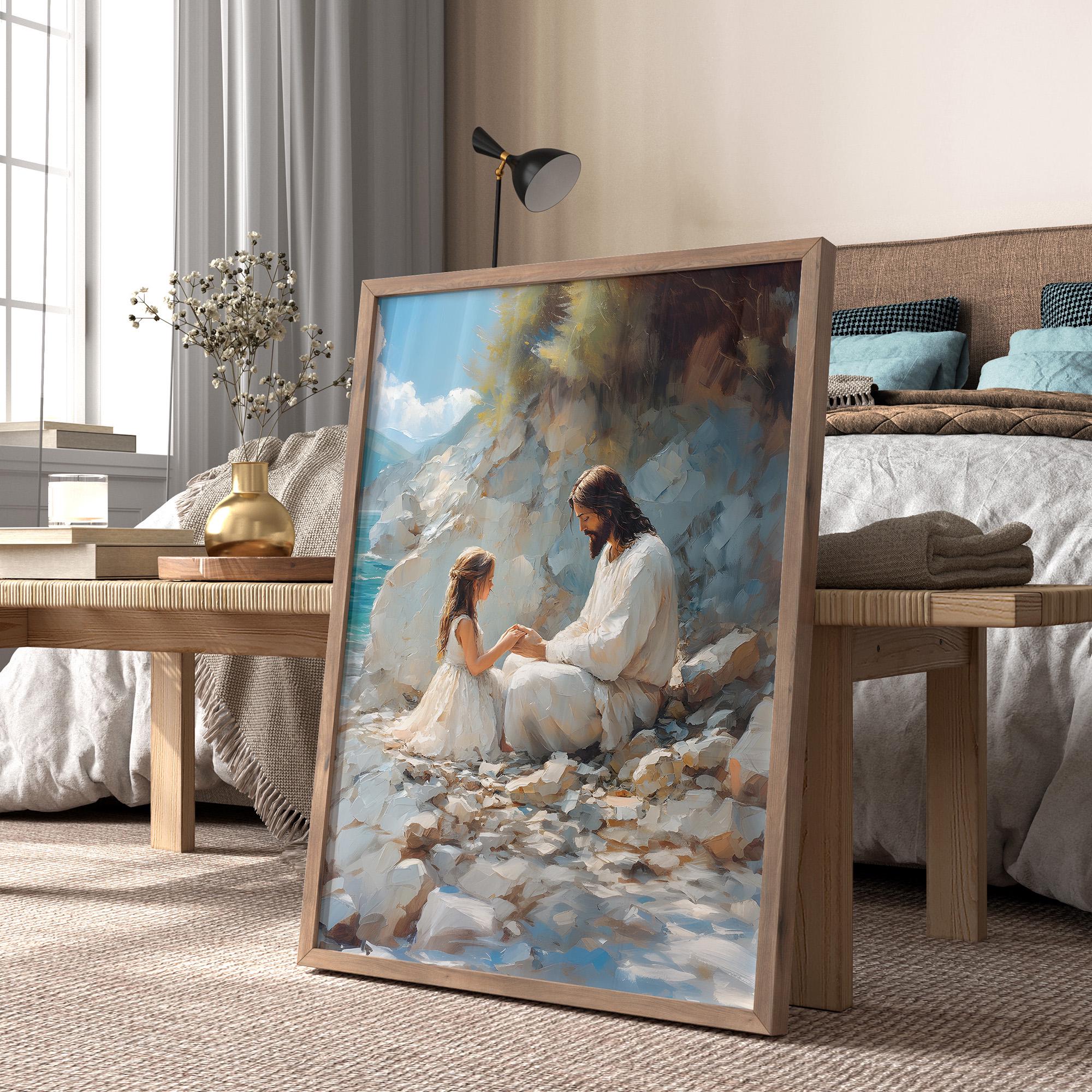 Jesus and Girl Picture, Religious Downloadable Wall Art, Artful ...