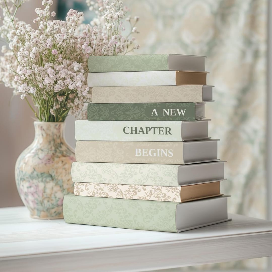 A New Chapter Begins Baby Shower Decorations, Sage Green and Beige ...