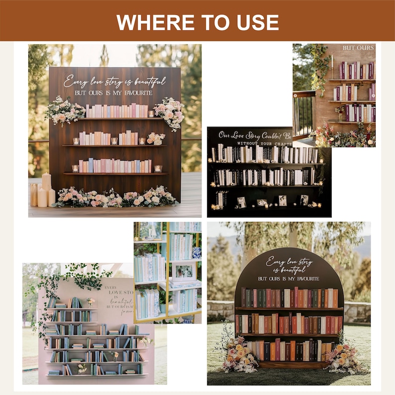 Wedding Seating Chart Book Cover Design for DIY Bookshelf Decor in Love ...