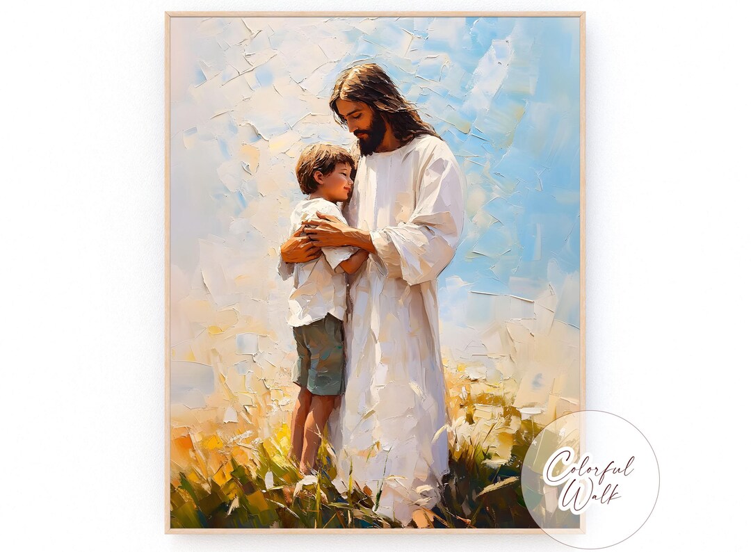 Safe in Jesus Arms, Christianity Artful Wall Art, Religious Printing ...