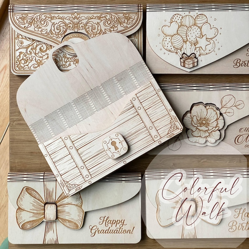 SVG Laser Cut Files Bundle, Money Envelopes, Cash Holder File, Wood ...