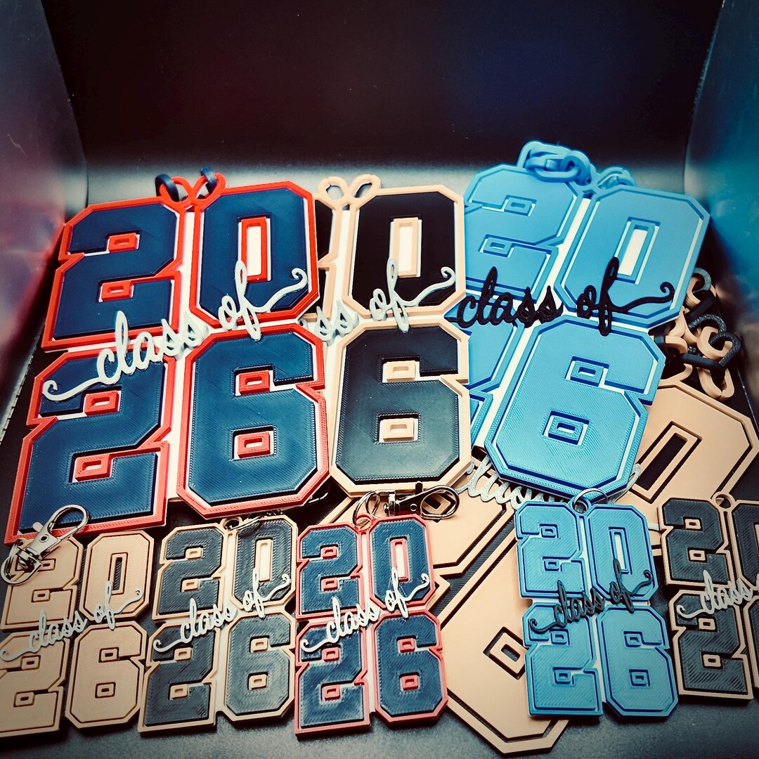 3D Class of 2026 Senior Graduation Hype Chain & Keychain Custom Combo ...