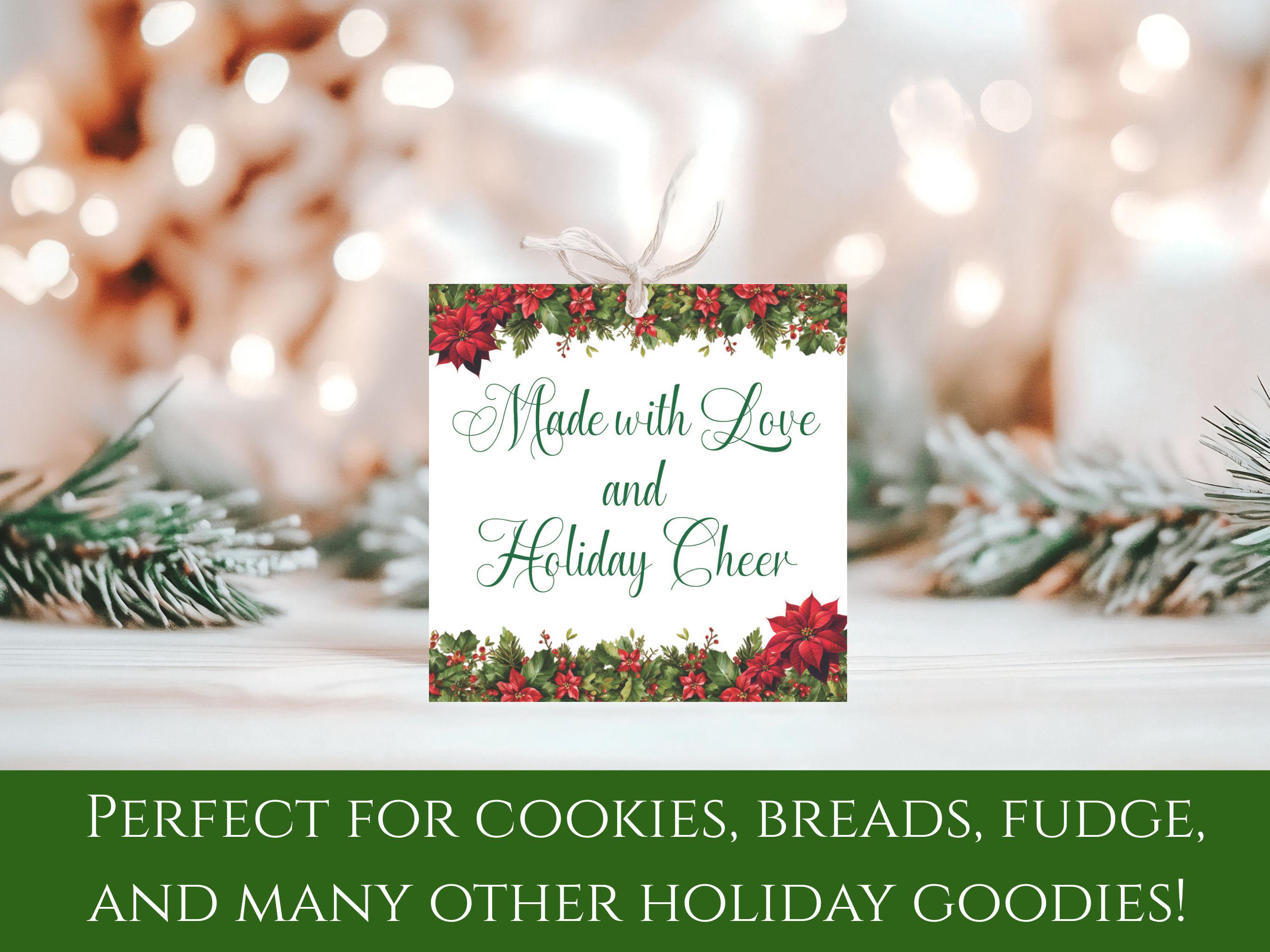 Made With Love Treat Tags, Printable Cookie Tags, Holiday Treat Tags ...