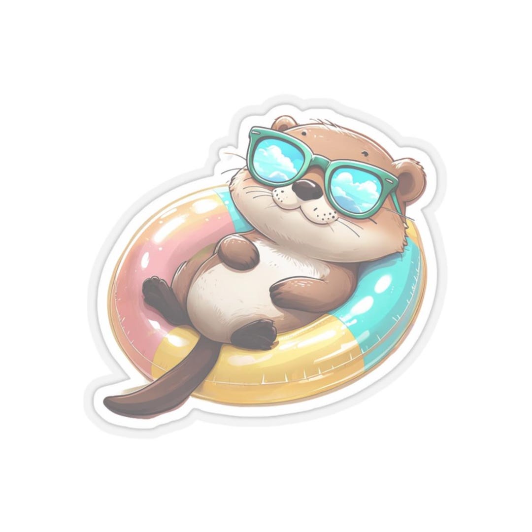 Chill Otter Sticker, Cute Vinyl Decal, Summer Vibe, Laptop Decoration ...