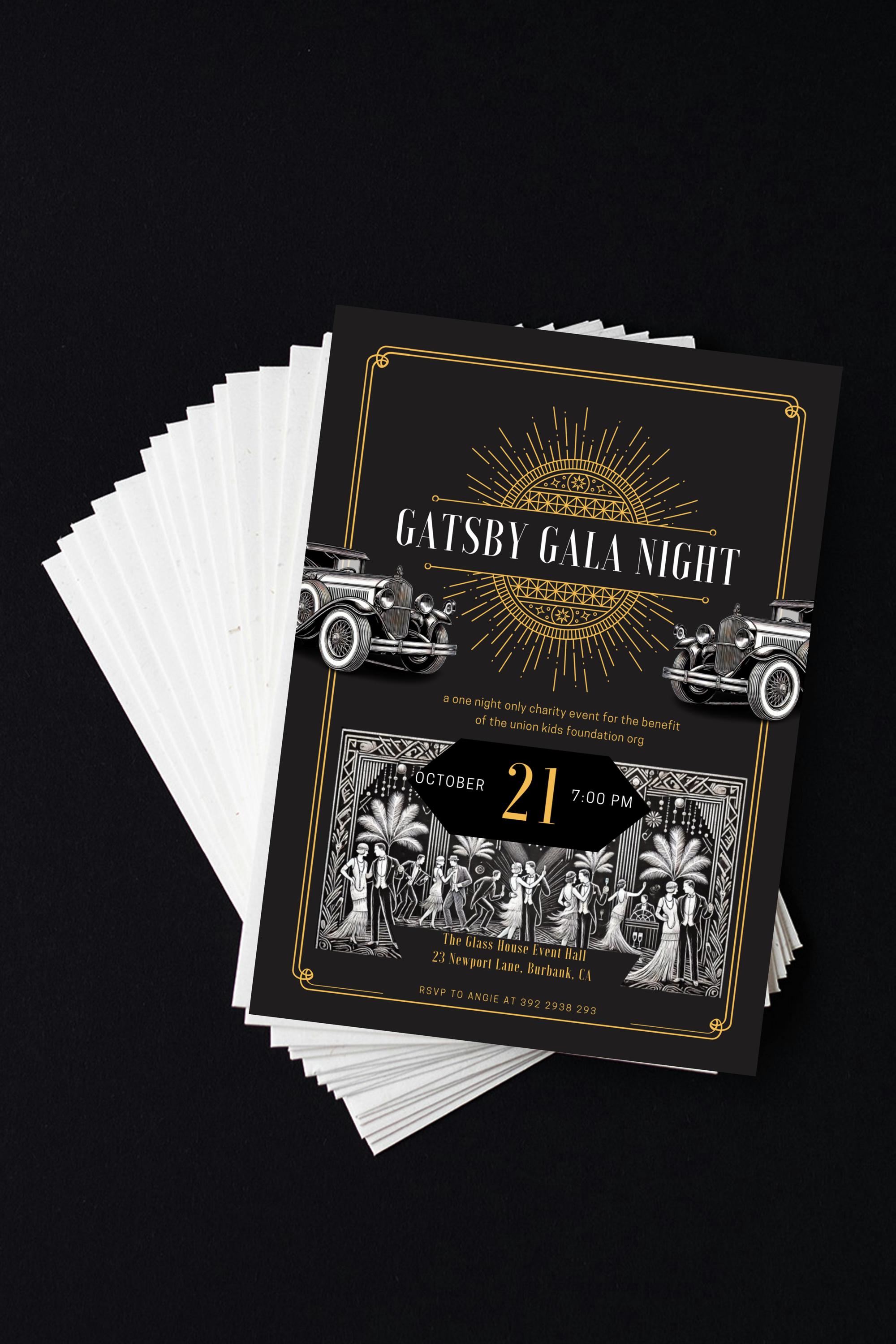 Gatsby Party Flyer Template: Art Deco Canva Design (editable) - Etsy