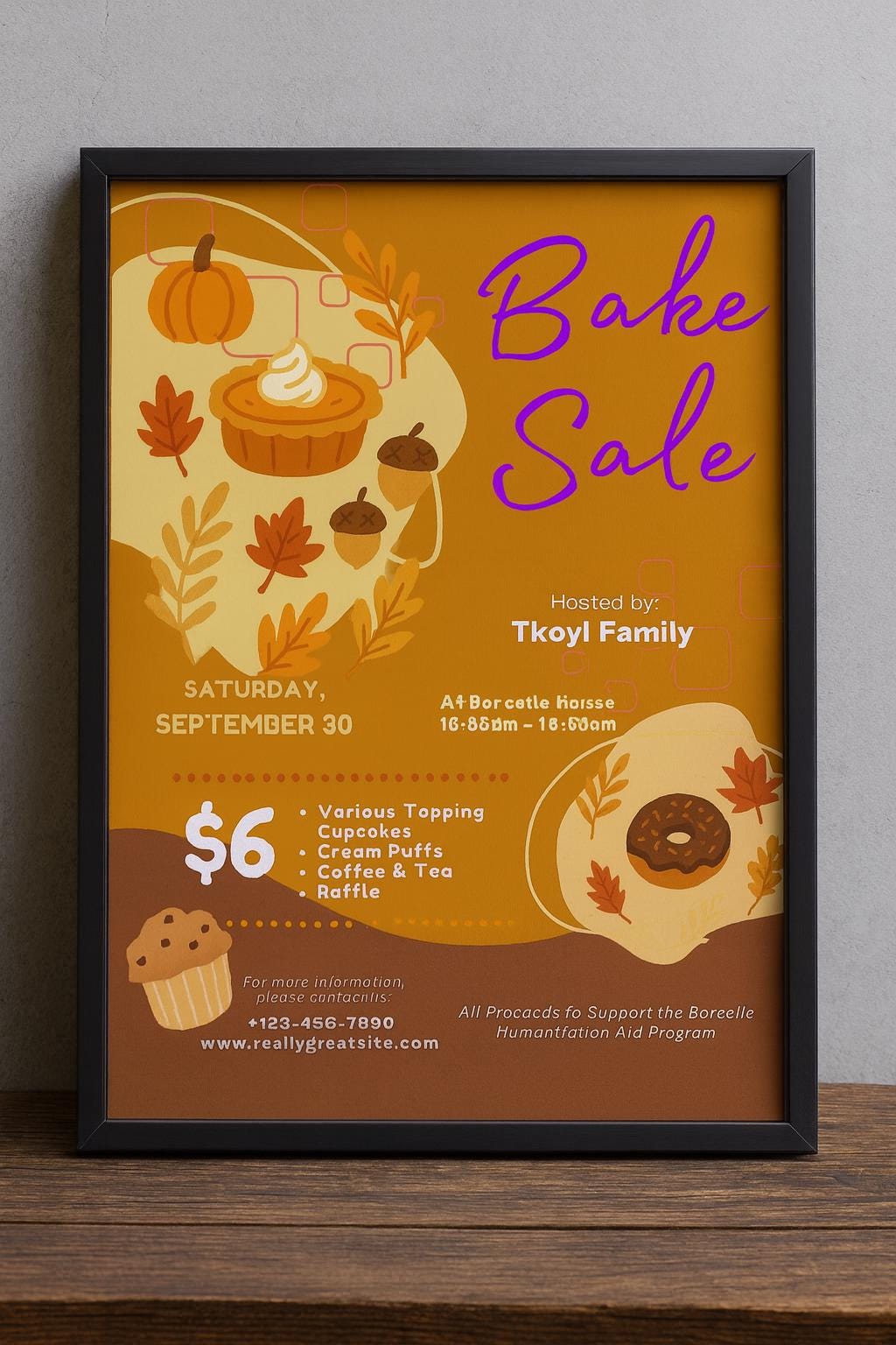 Fall Bake Flyer Template | Autumn Fundraiser (printable Digital File - Etsy