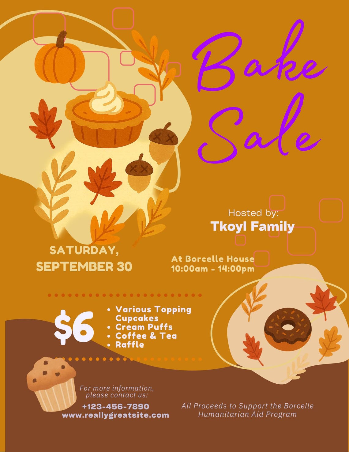 Fall Bake Flyer Template | Autumn Fundraiser (printable Digital File - Etsy