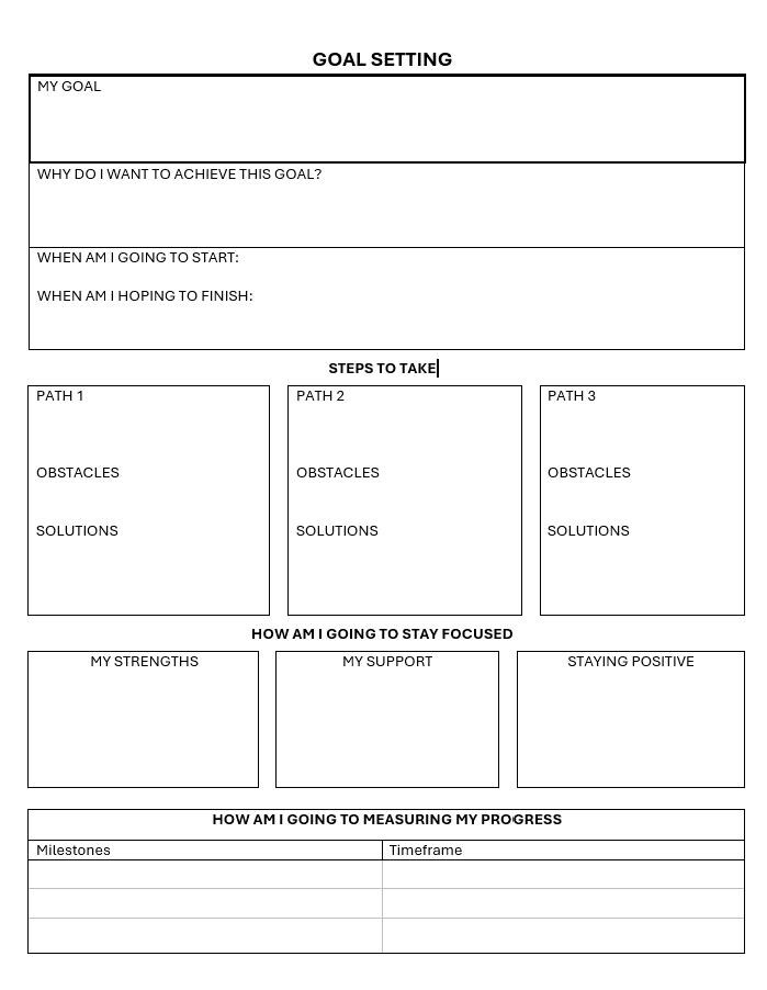 Most Popular Printable Goal Setting Action Plan - Printable PDF ...