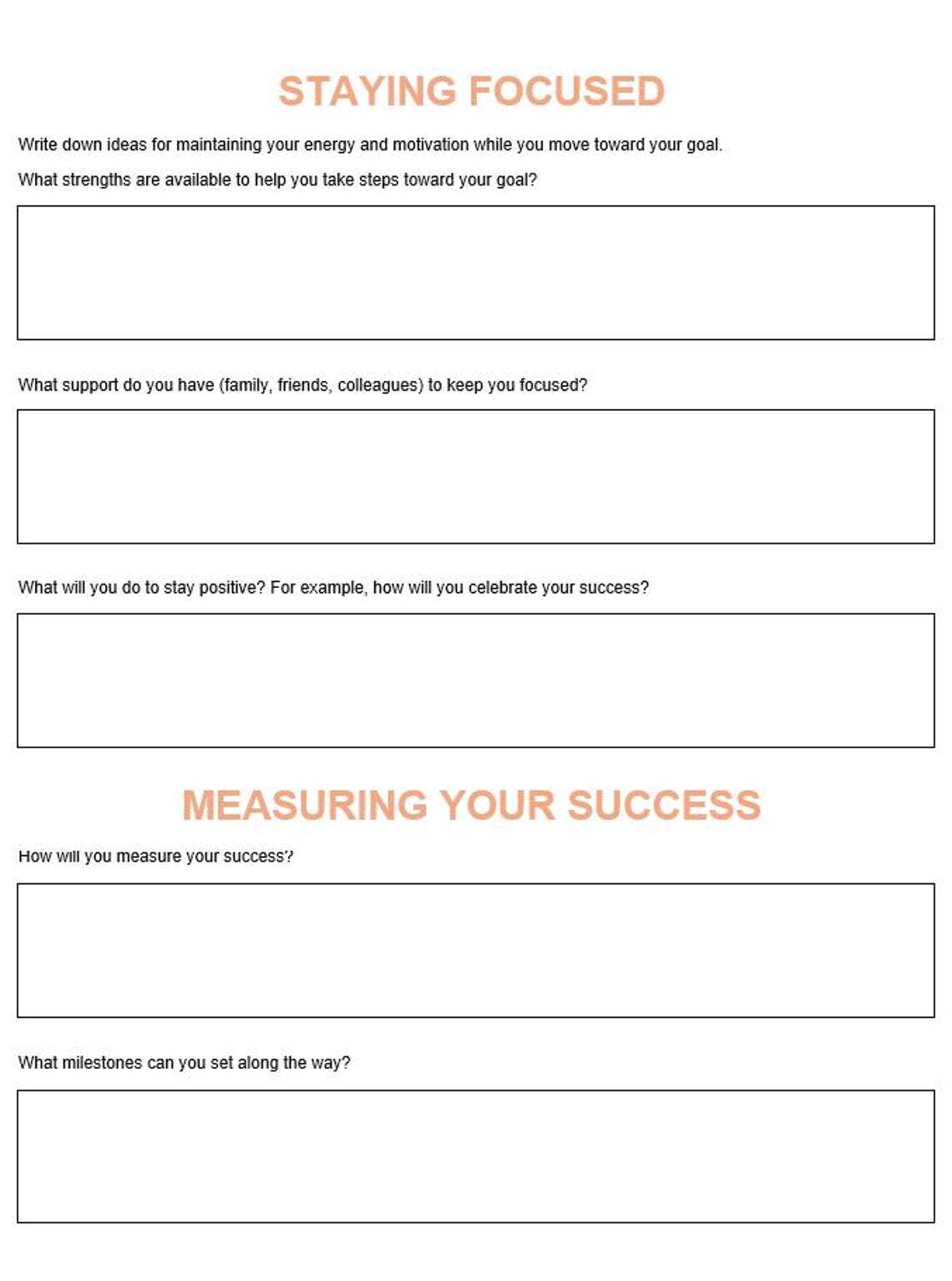 Most Popular Printable Goal Setting Action Plan - Printable PDF ...
