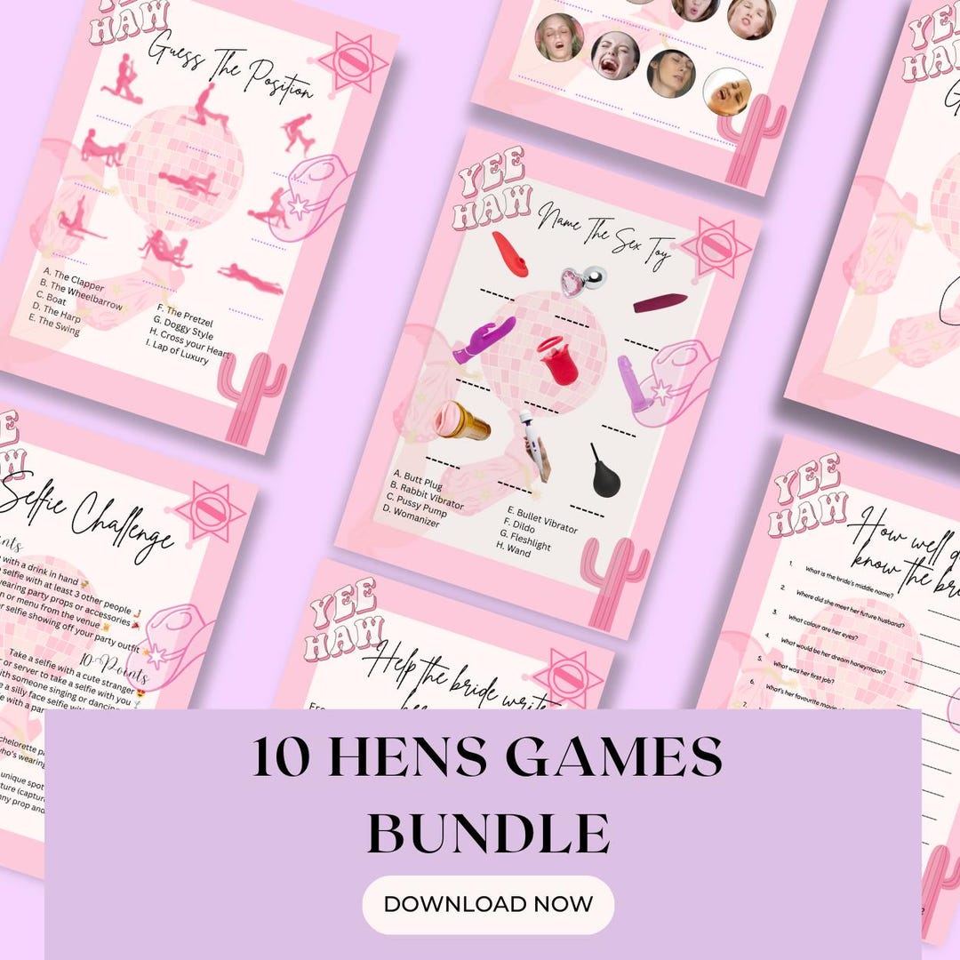 Cowboy Hens Games Cowboy Pink Bachelorette Party Games Printable Hens ...