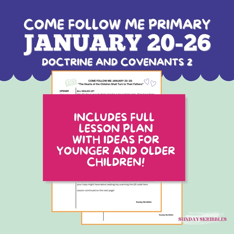 Primary January 20-26 LDS Come Follow Me Lesson Plan 2025 Doctrine and ...