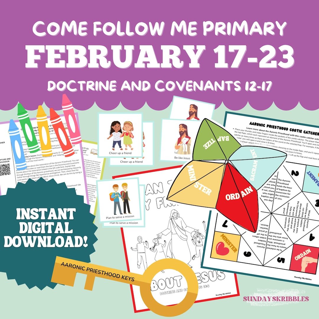Primary February 17-23 Lesson Plan LDS Come Follow Me 2025 Doctrine and ...