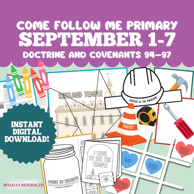 Primary September 1-7 Lesson Plan LDS Come Follow Me 2025 Doctrine and ...