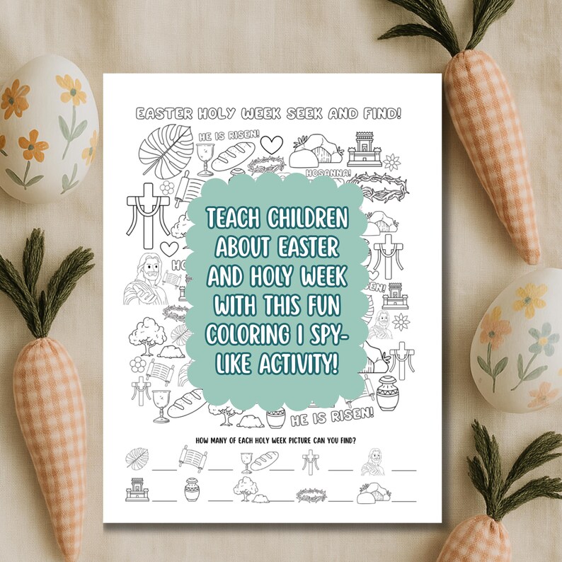 Holy Week Printable Seek and Find Easter I Spy Like Coloring Activity ...