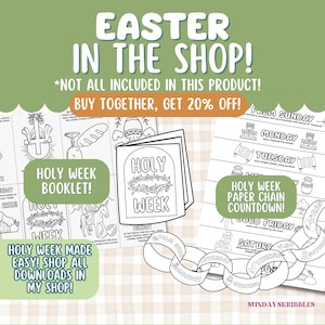 Holy Week Printable Easter Advent Coloring Craft Easter Countdown Chain ...