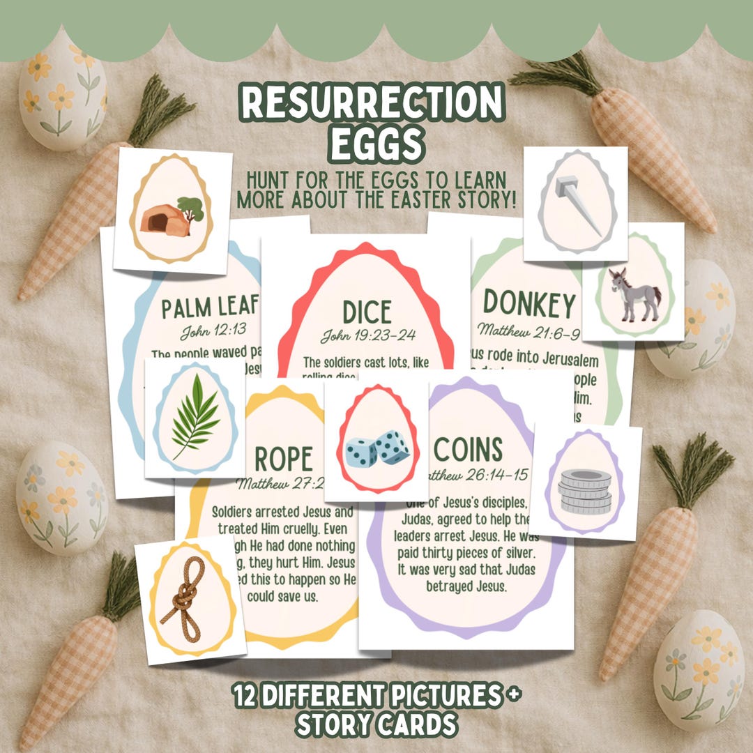 Resurrection Eggs Easter Story Family Activity Holy Week Cards LDS Holy ...