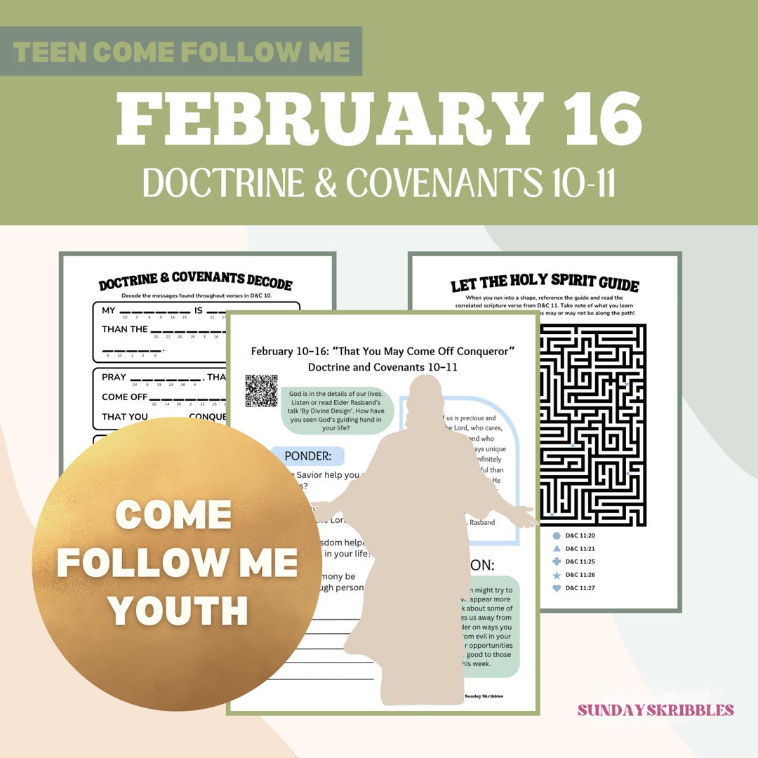 Youth Sunday School February 10-16 Come Follow Me LDS Teens Guide ...