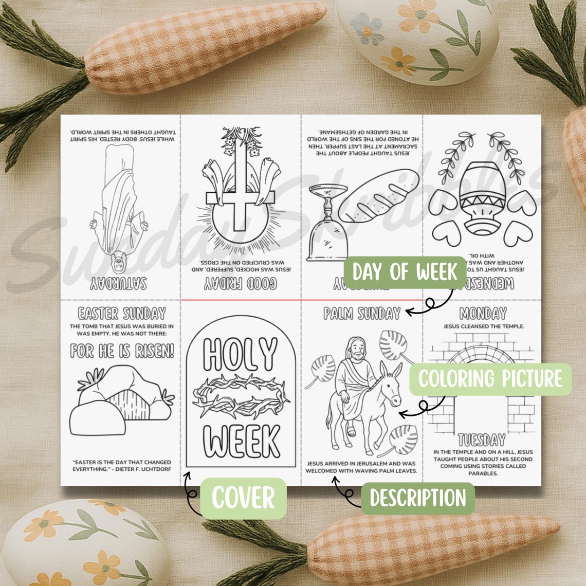 Holy Week Printable Coloring Craft Easter Activity Booklet 2025 LDS ...