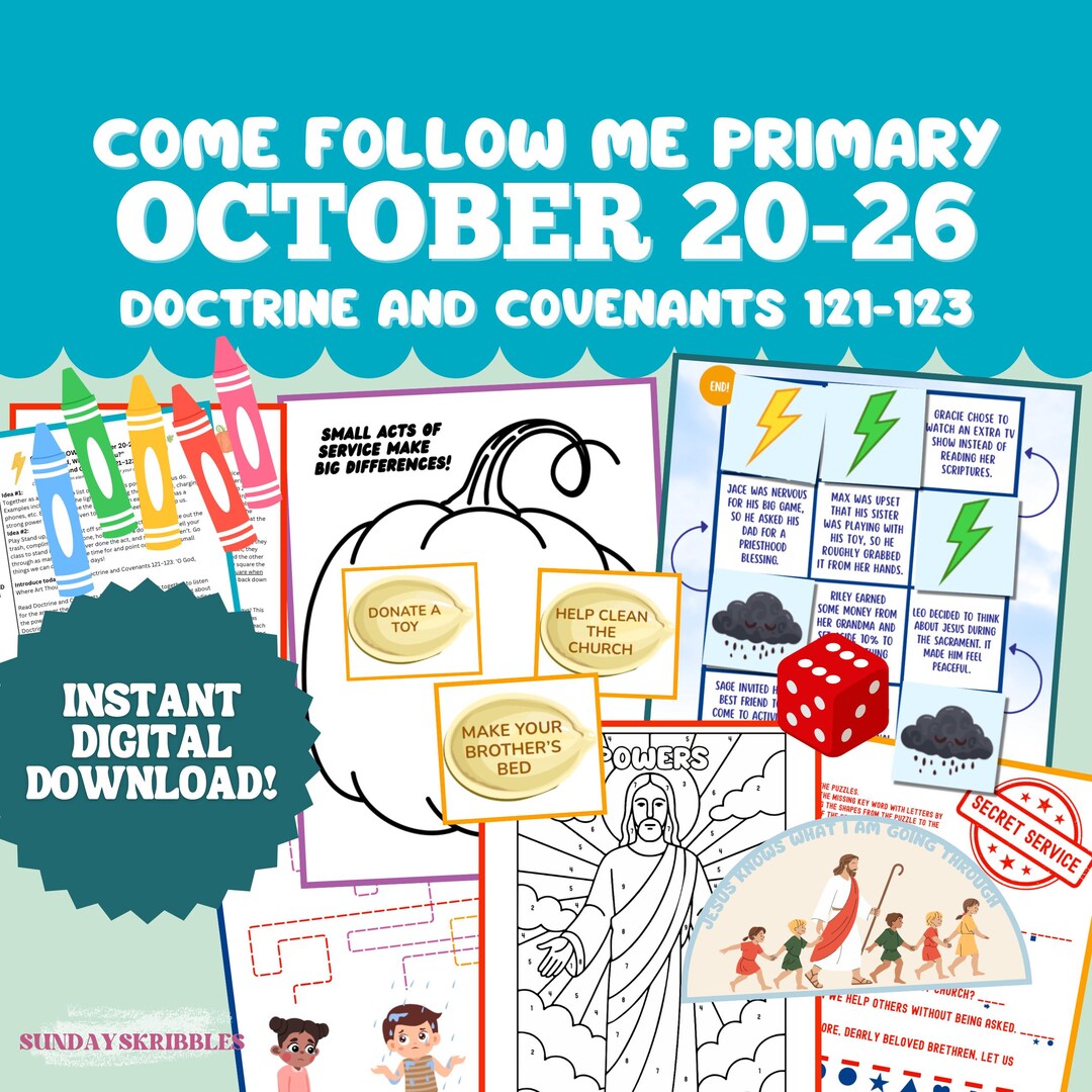 Primary October 20-26 Lesson Plan LDS Come Follow Me 2025 Doctrine and ...