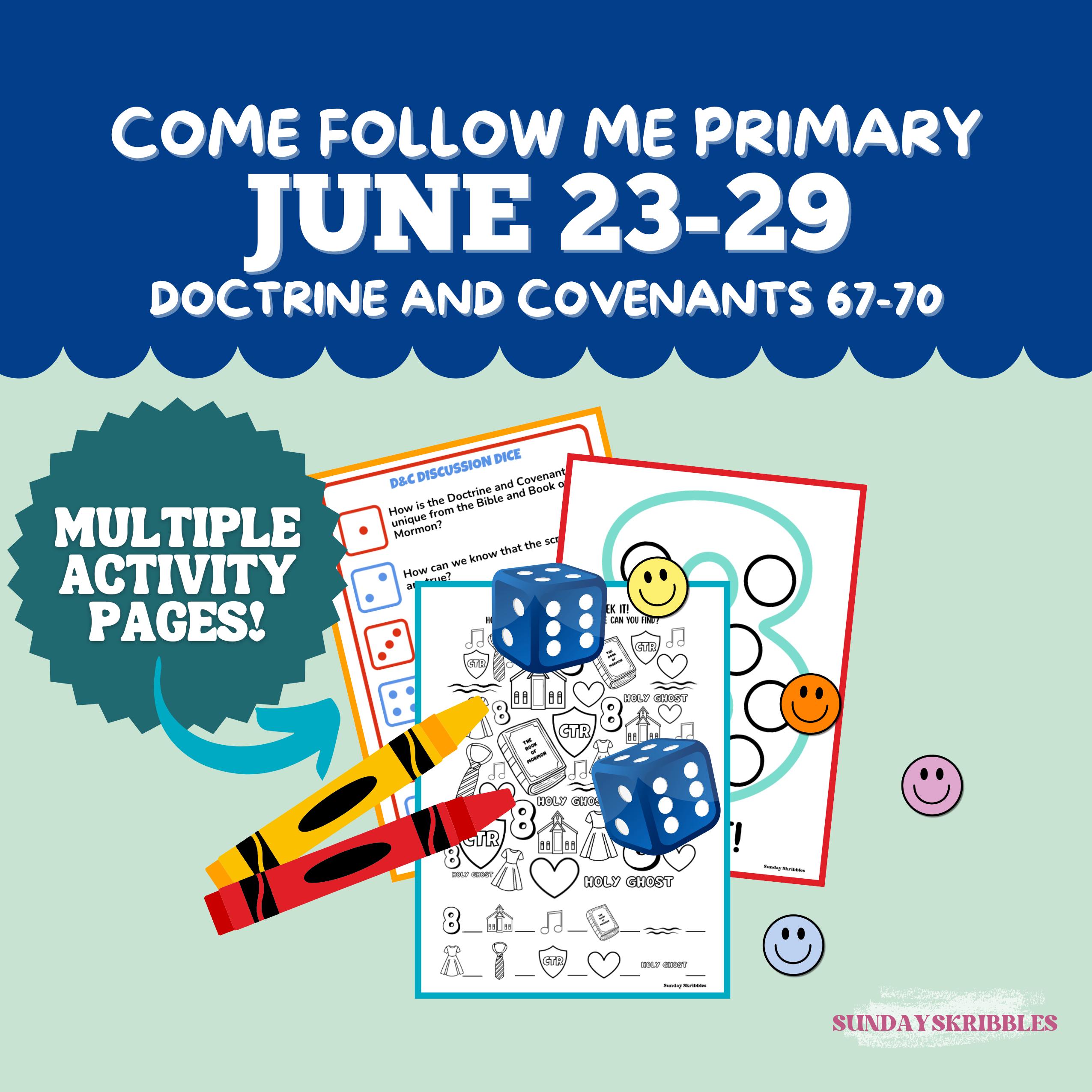 Primary June 23-29 Lesson Plan LDS Come Follow Me 2025 Doctrine and ...