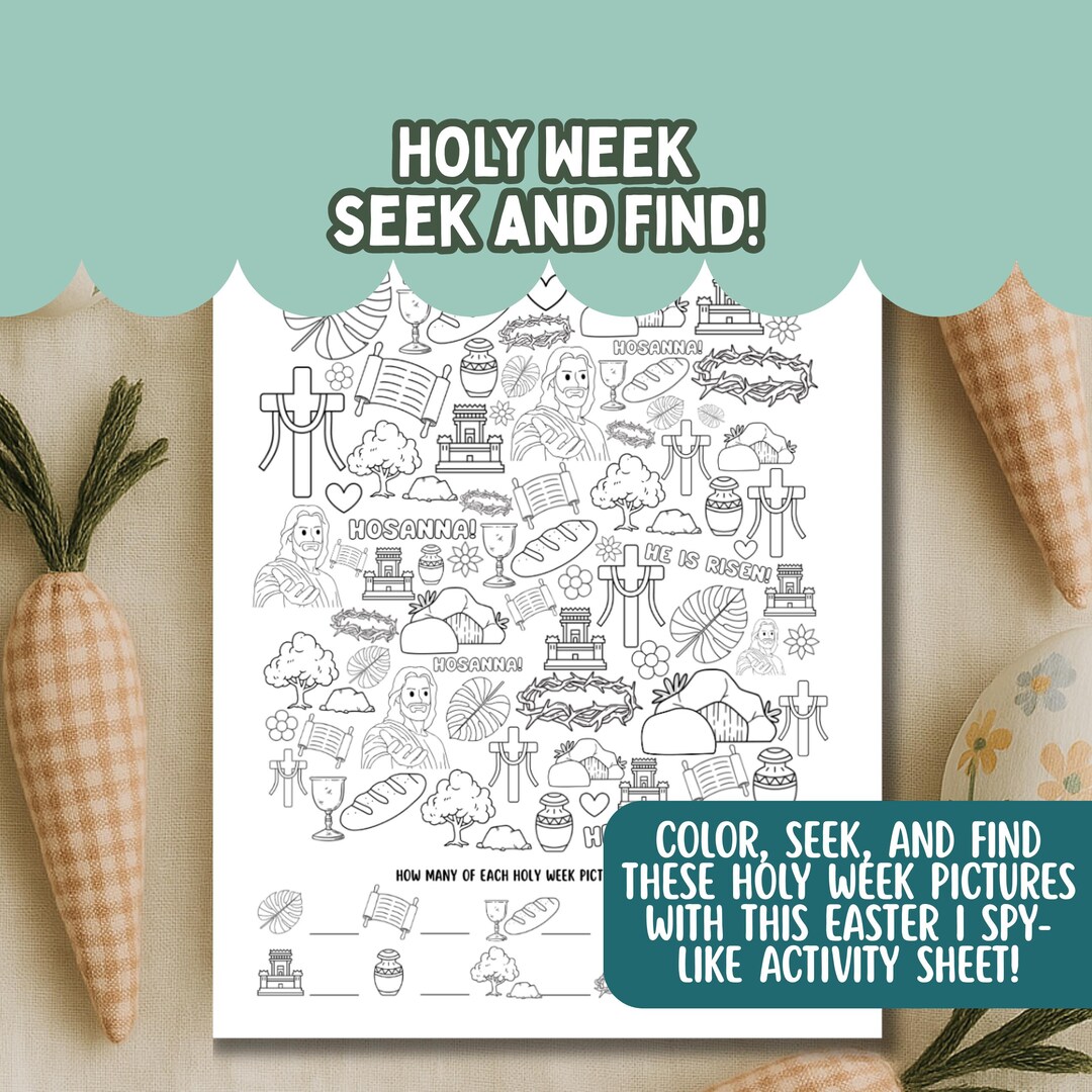 Holy Week Printable Seek and Find Easter I Spy Like Coloring Activity ...