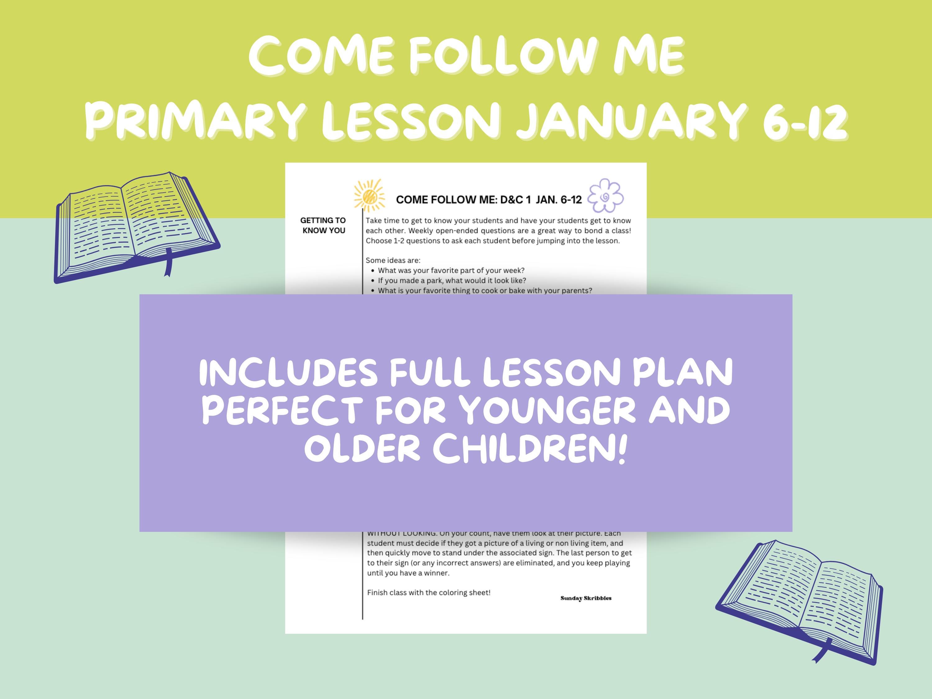 Primary Come Follow Me January 6-12 LDS Lesson Plan Doctrine and ...