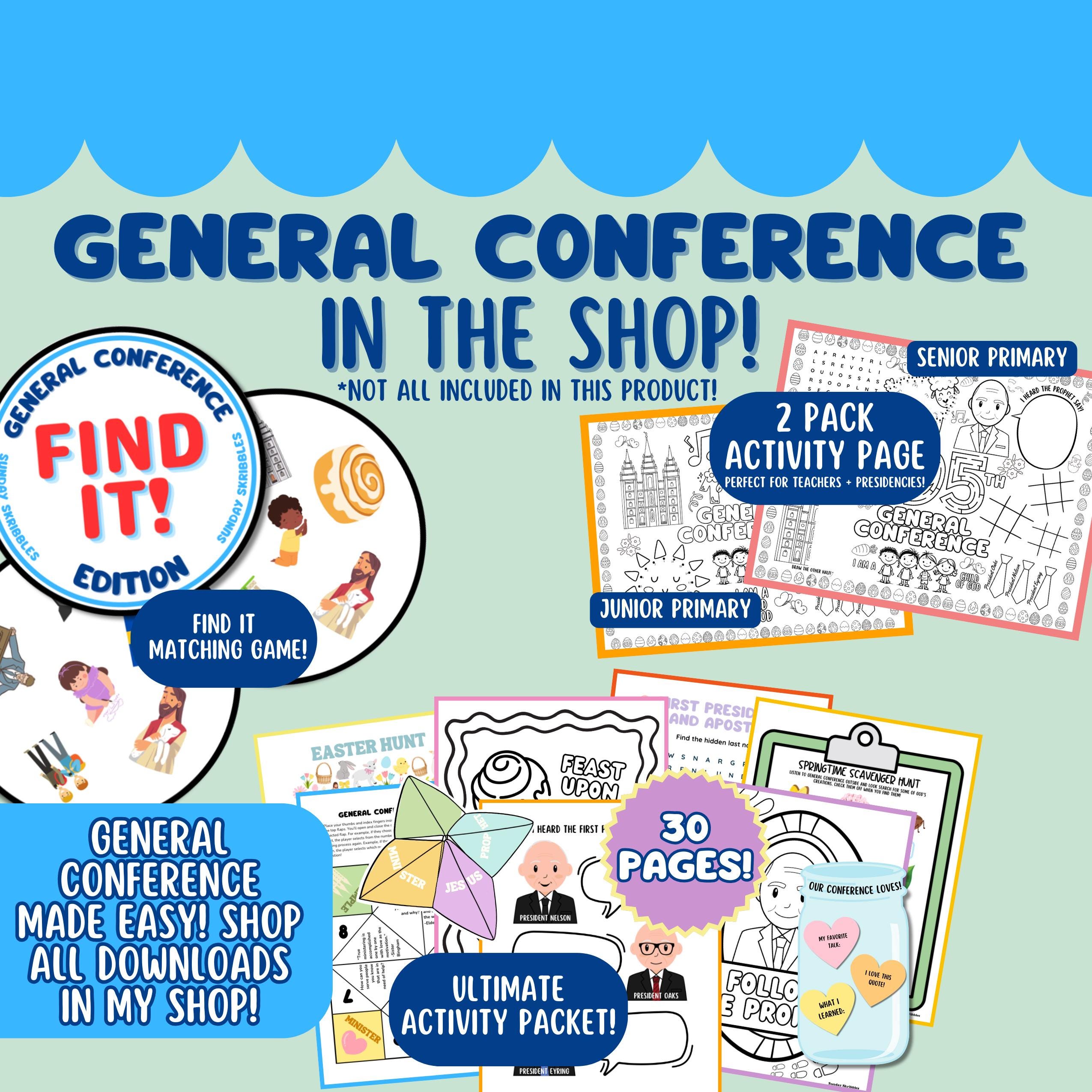 General Conference Activity Packet April 2025 LDS Primary Family ...