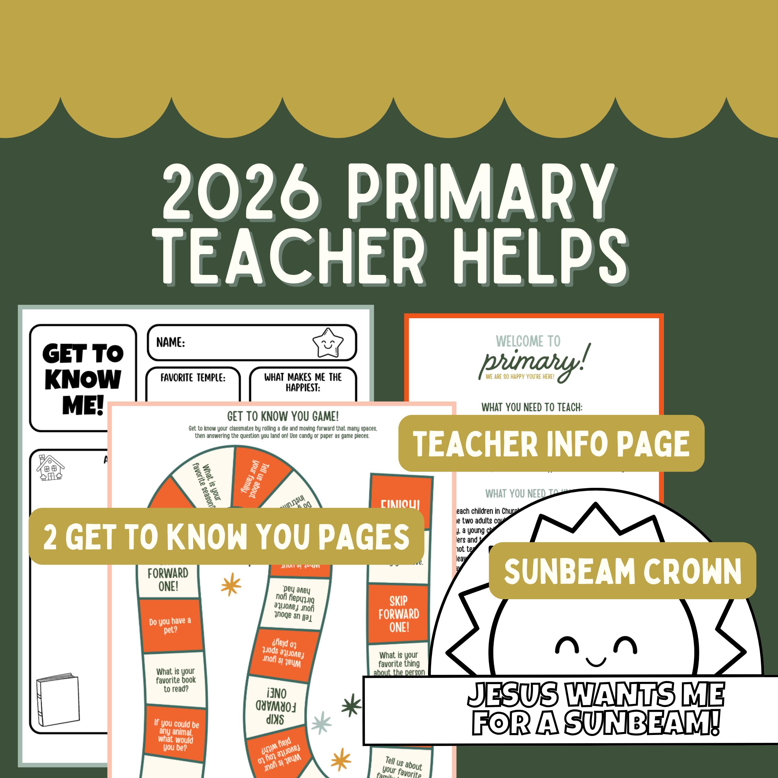 2026 Primary Teacher Helps New Class Get to Know You Packet With ...